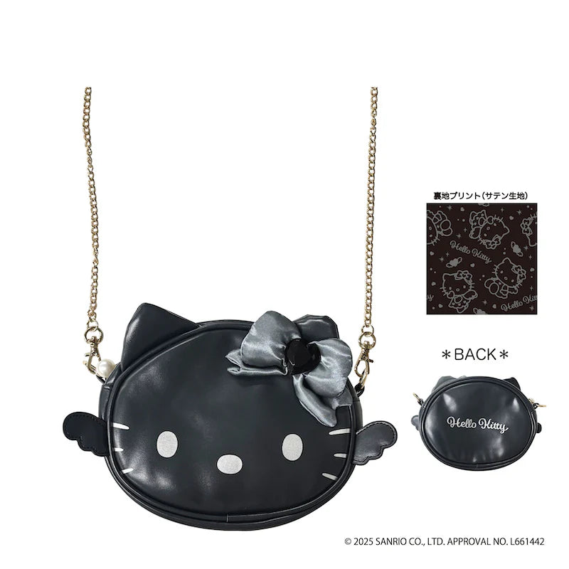 Hello Kitty Angel Face Chain Shoulder Bag [Black] – Charms LOL