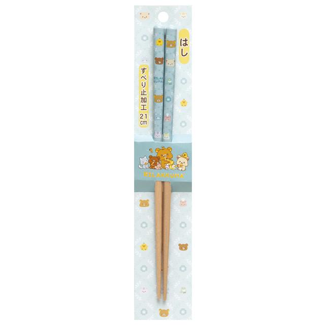Rilakkuma "Let's All Be Full and Satisfied" Chopsticks [Blue] – Charms LOL